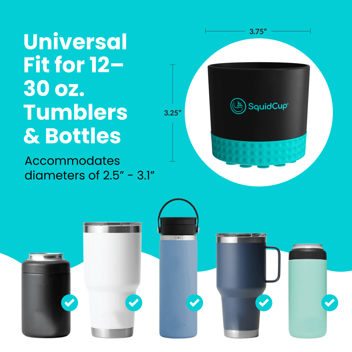 Non-Tipping Portable Cup Holder for Boating | SquidCup